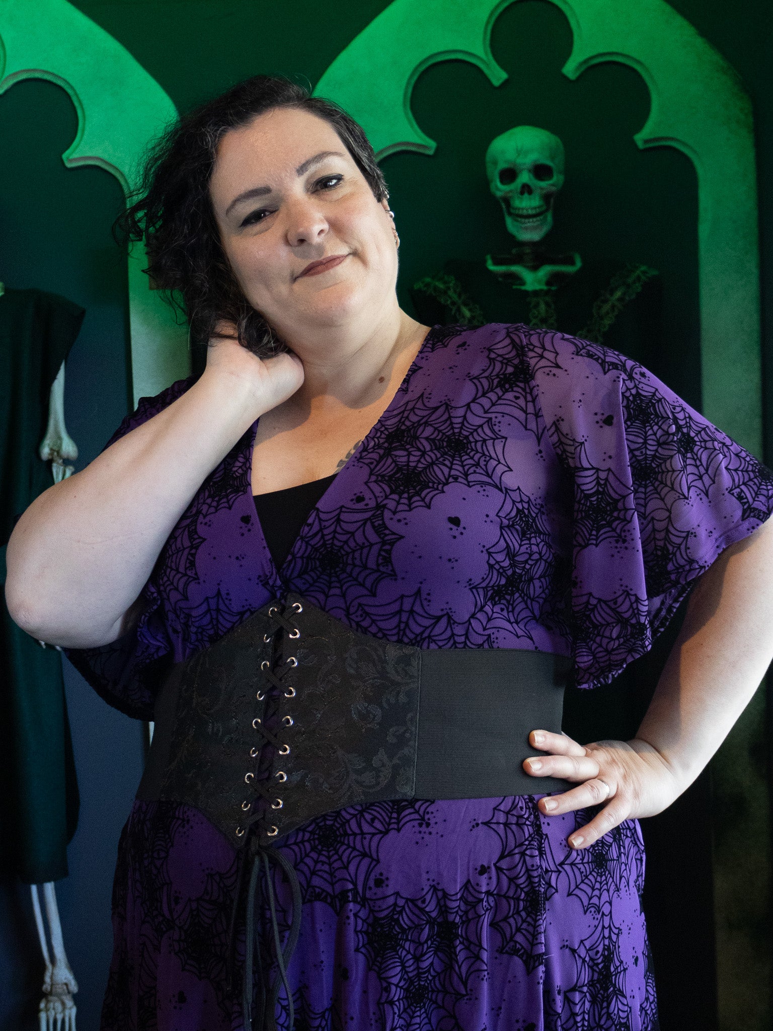 Edward Front Lacing Brocade Corset Belt | The Ossuary of Salem